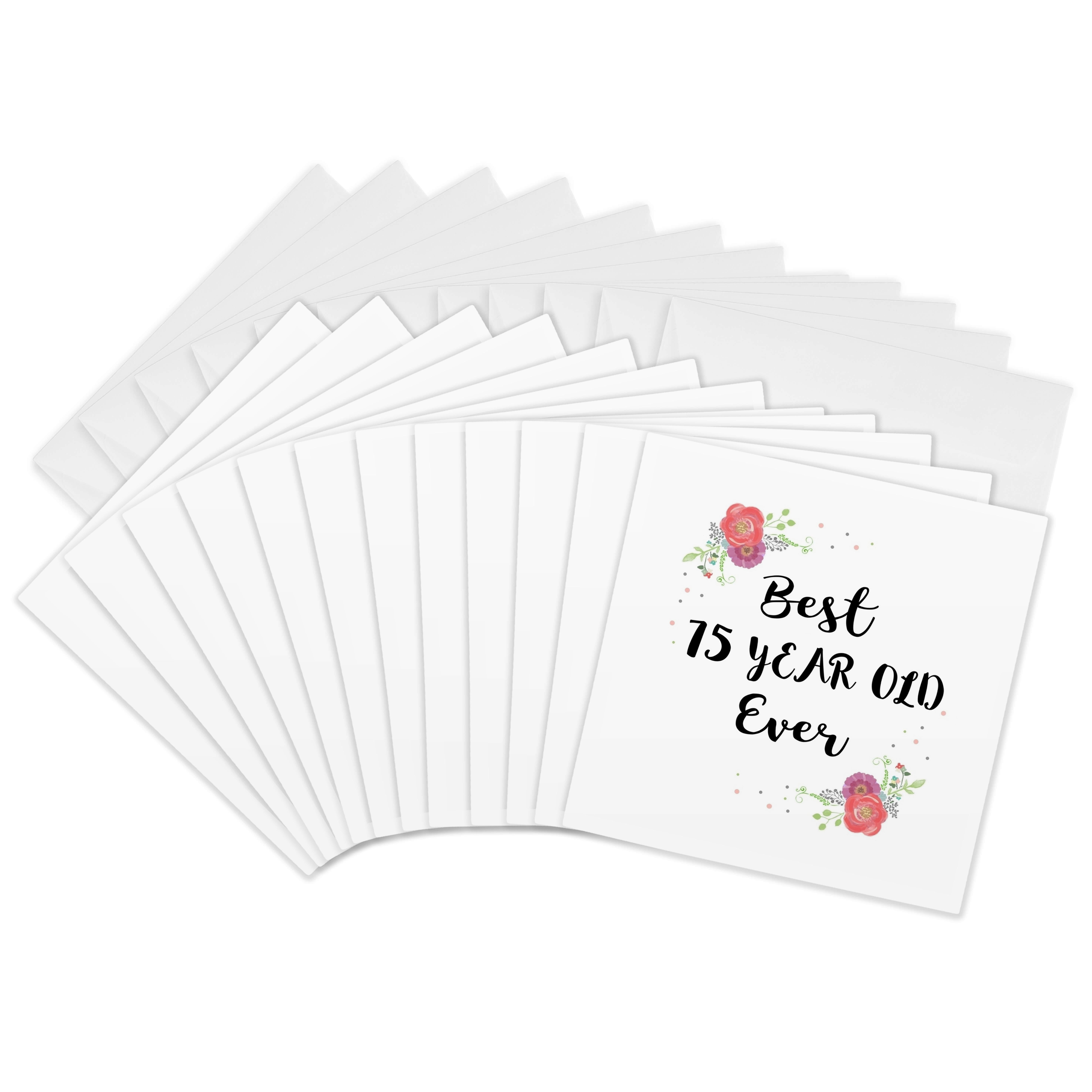 3drose, Floral Best 75 Year Old Ever Pink Flowers Cute 75th Birthday ...