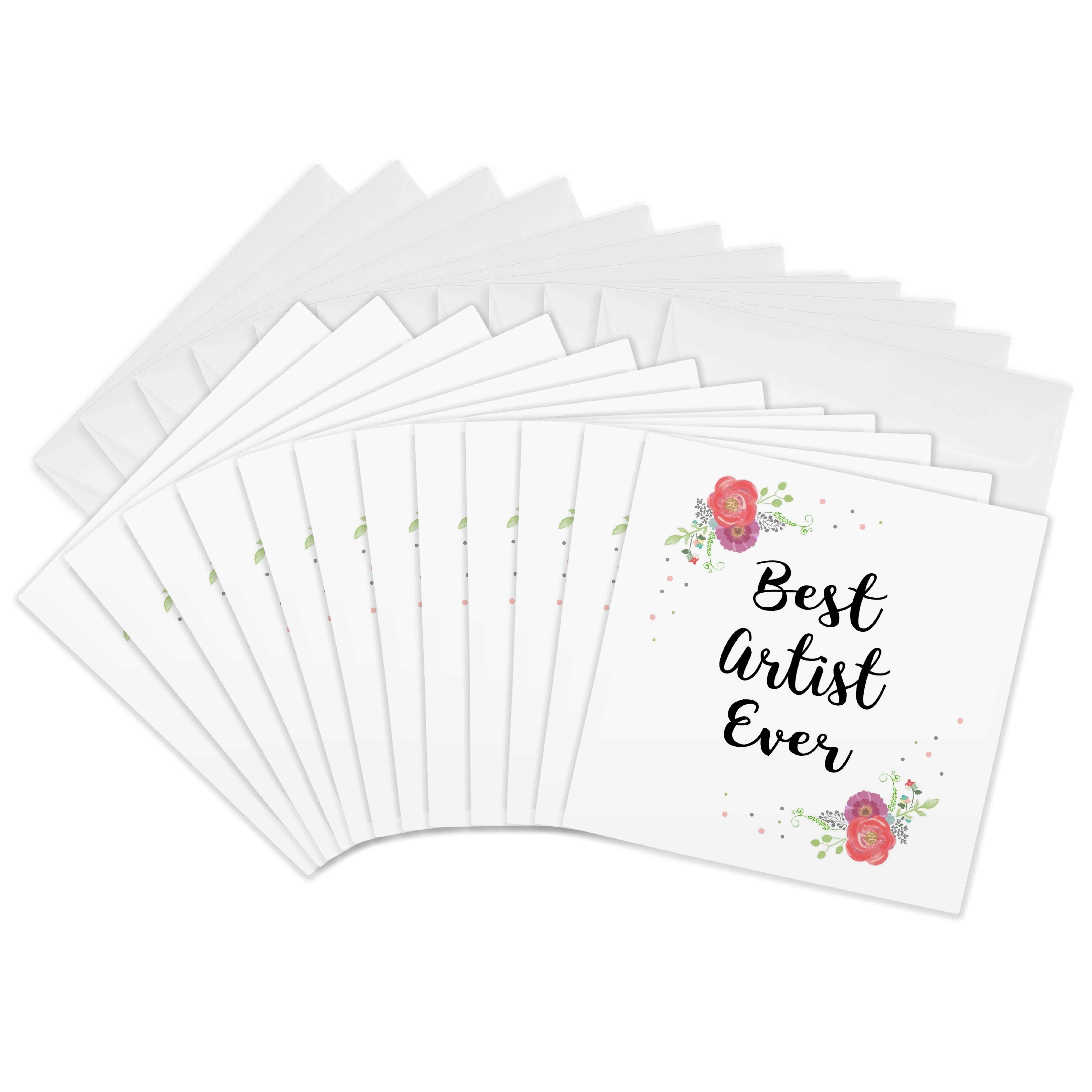 3drose, Floral Best Artist Ever Pretty Watercolor Pink Flowers - Art ...