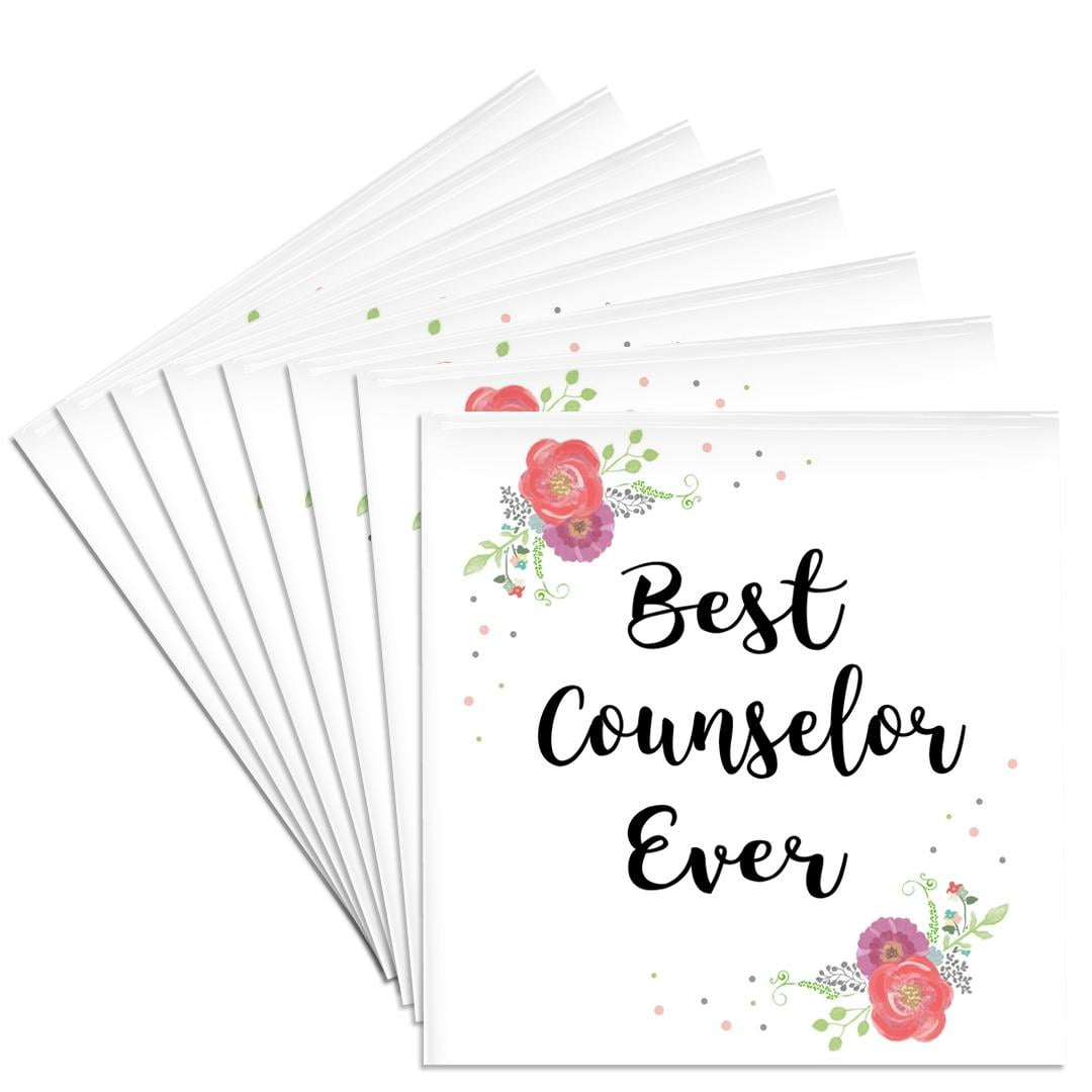 3drose, Floral Best Counselor Ever Pretty Watercolor Pink Flowers ...
