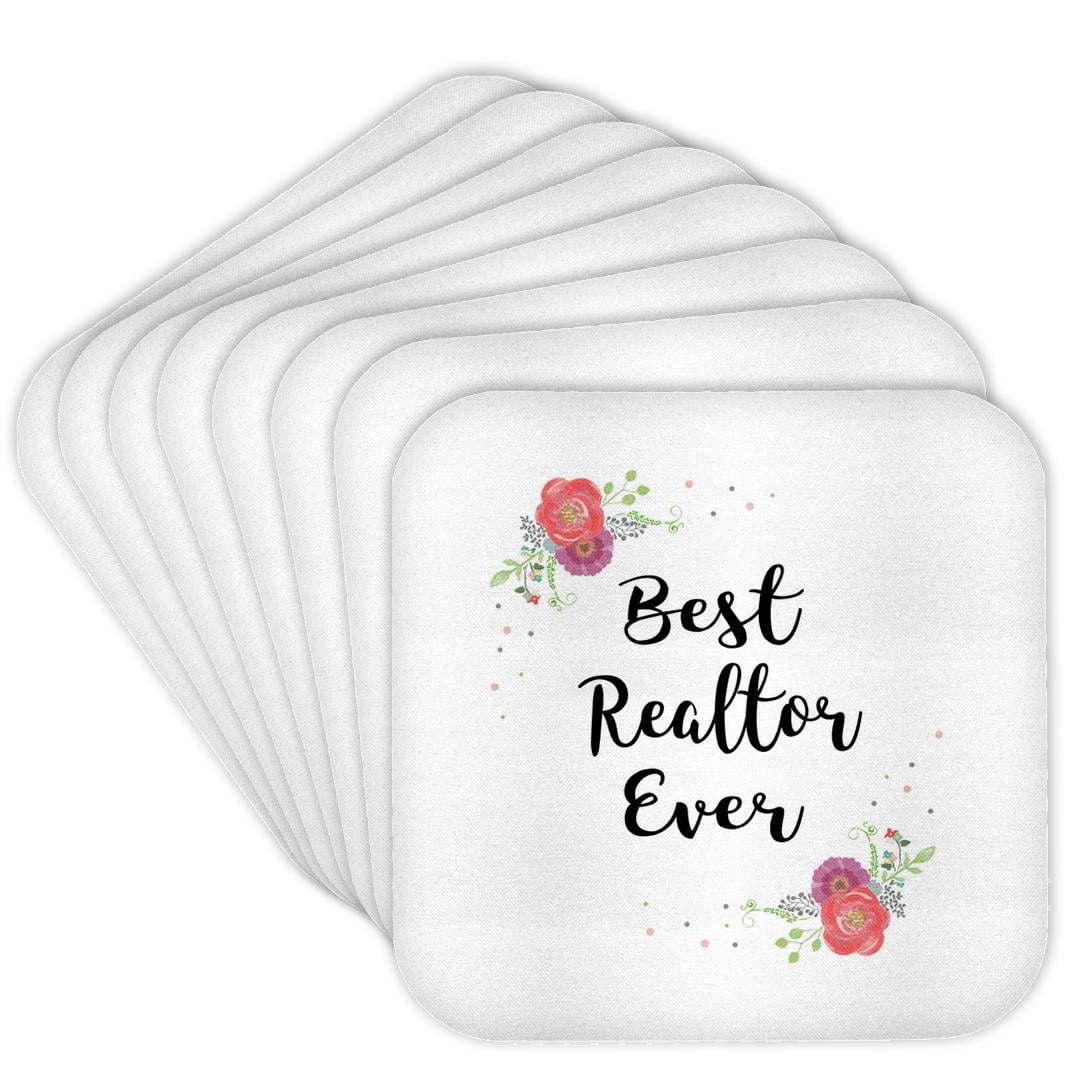 3drose, Floral Best Realtor Ever Watercolor Pink Flowers Real Estate ...
