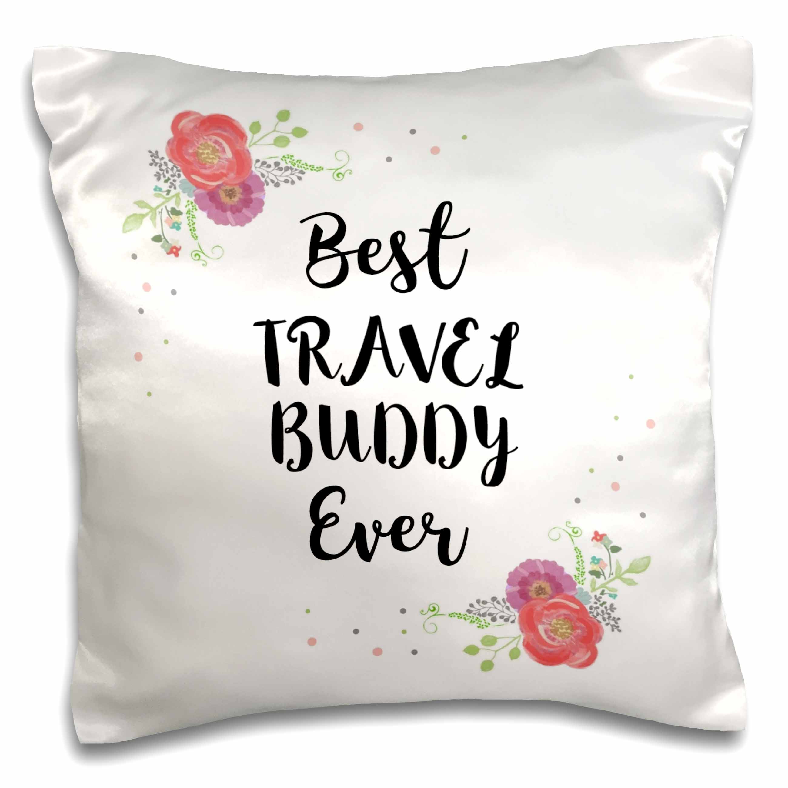 3drose, Floral Best Travel Buddy Ever Pretty Watercolor Pink Flowers ...