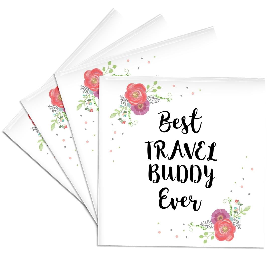3drose, Floral Best Travel Buddy Ever Pretty Watercolor Pink Flowers ...
