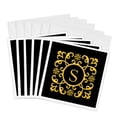 3drose, Floral Decorative Monogram. Gold on Black. Stunning Letter S, 6 ...