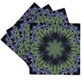 3drose, Floral Fantasy Circle Mandala Pattern Green Lilac, Set of 4 ...