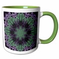 3drose, Floral Fantasy Circle Mandala Pattern Green Purple, 15oz Two ...