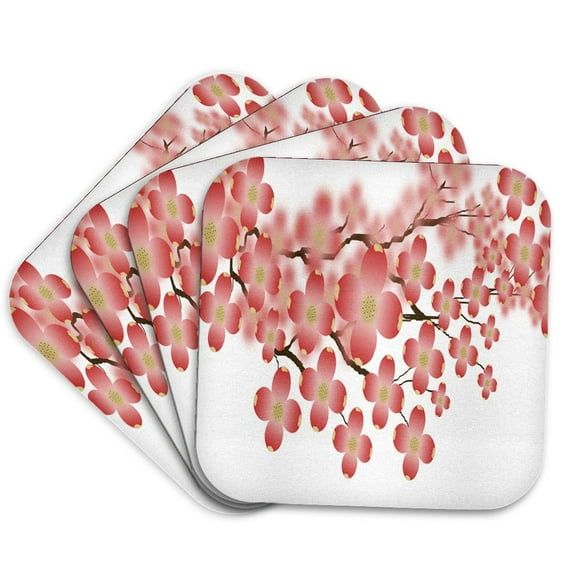 3drose, Floral Spring Dogwood Flowers, Set of 4 Coasters - Soft ...