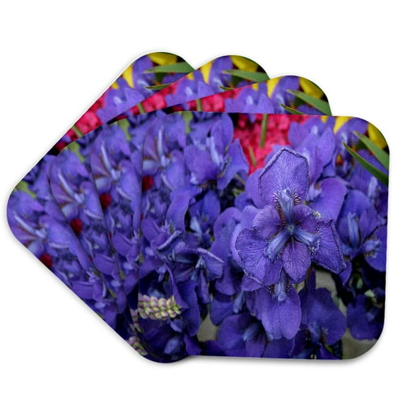 3drose, Flowers Pretty Purple Iris, Set of 4 Coasters - Cork - Walmart.com