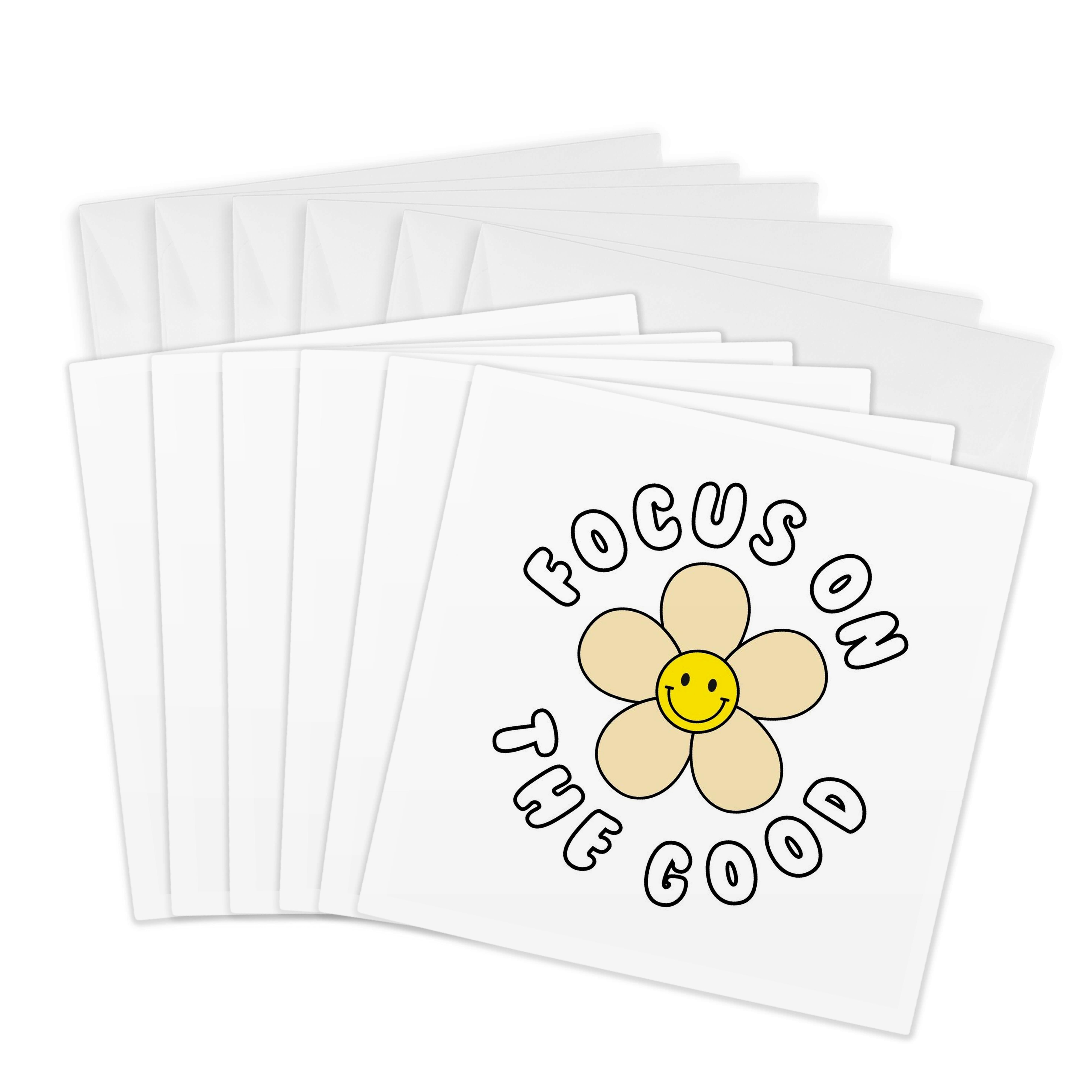 3drose, Focus on the Good Aesthetic Encouraging Quote, 6 Greeting Cards ...