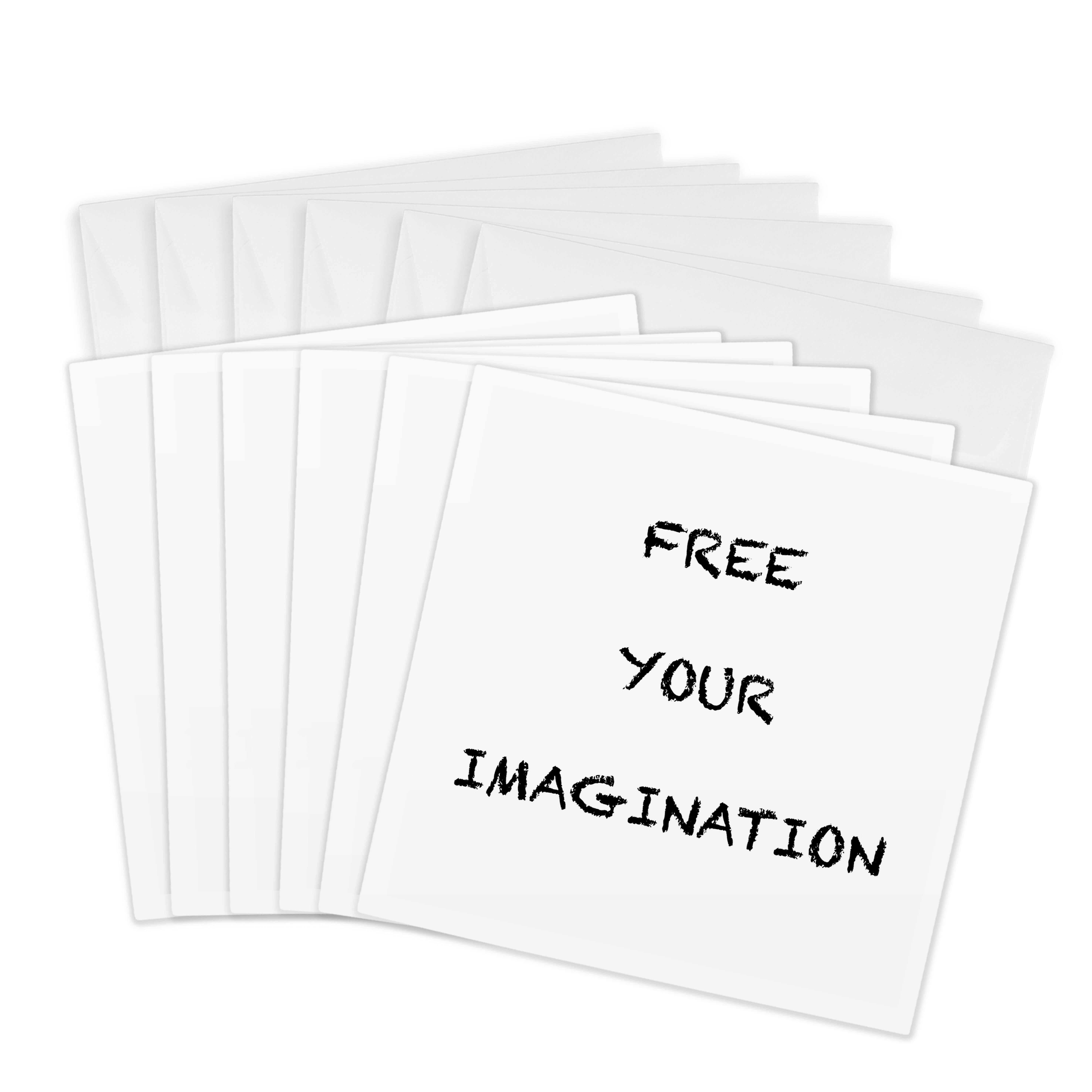 3drose, Free Your Imagination. Black Lettering on White Background., 6 ...