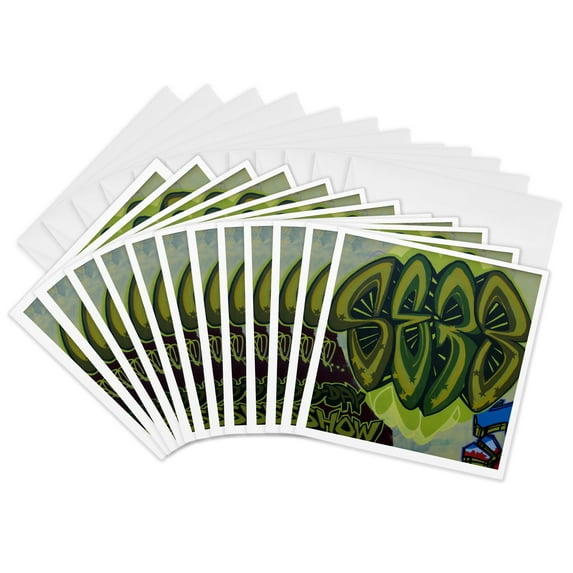 3drose, Fresh Graffiti, 12 Greeting Cards with Envelopes - Walmart.com