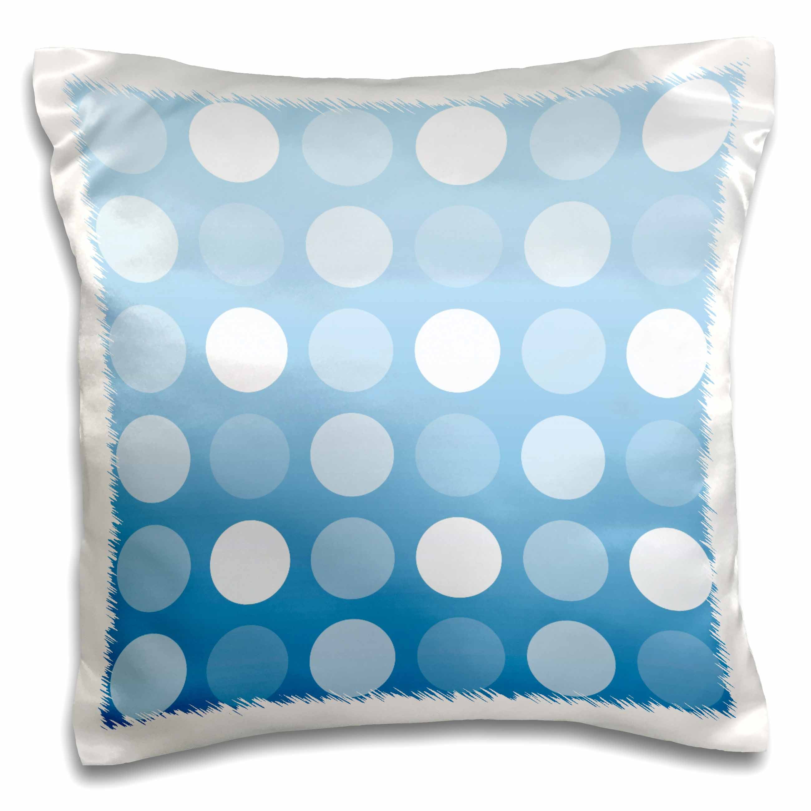 3drose, Fun Aqua and White Big Dots - Whimsical Art - Kids Décor, 16x16 ...