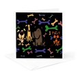 3drose, Fun Dogs and Biscuits Abstract Art, 1 Greeting Card with ...