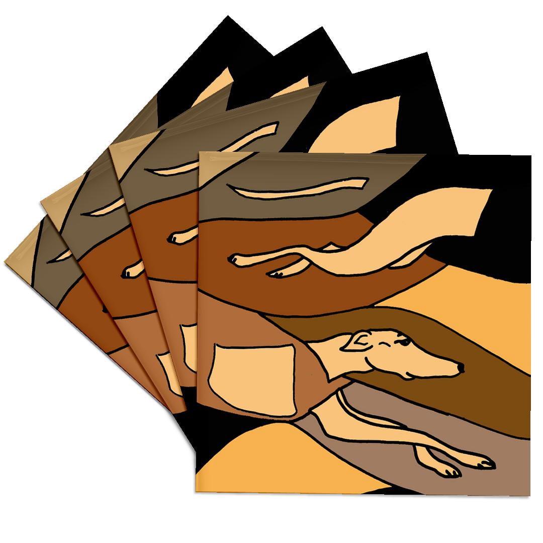 3drose, Fun Greyhound Racing Dog Art Abstract, Set of 4 Ceramic Tile ...
