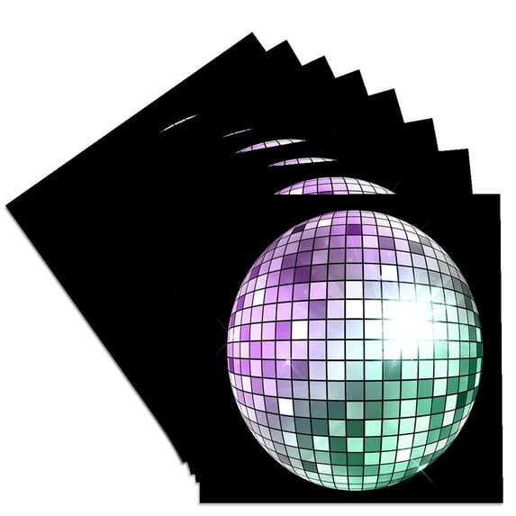 3drose, Fun Purple and Green Image of Sparkle Disco Ball Illustration ...