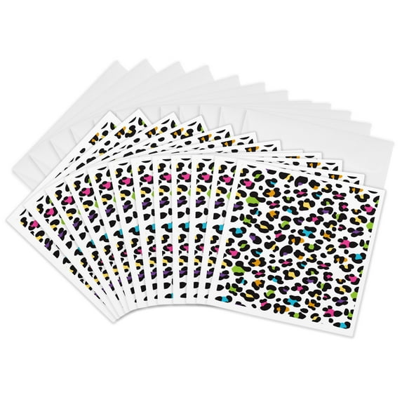 3drose, Funky Rainbow Colors Leopard Animal Print Modern Trendy Pattern ...