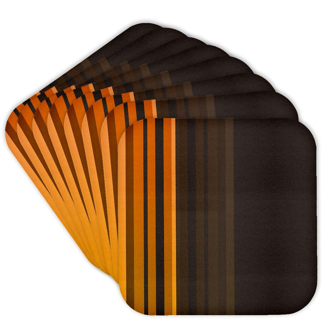 3drose, Funky Retro Stripes Orange, Set of 8 Coasters - Cork - Walmart.com