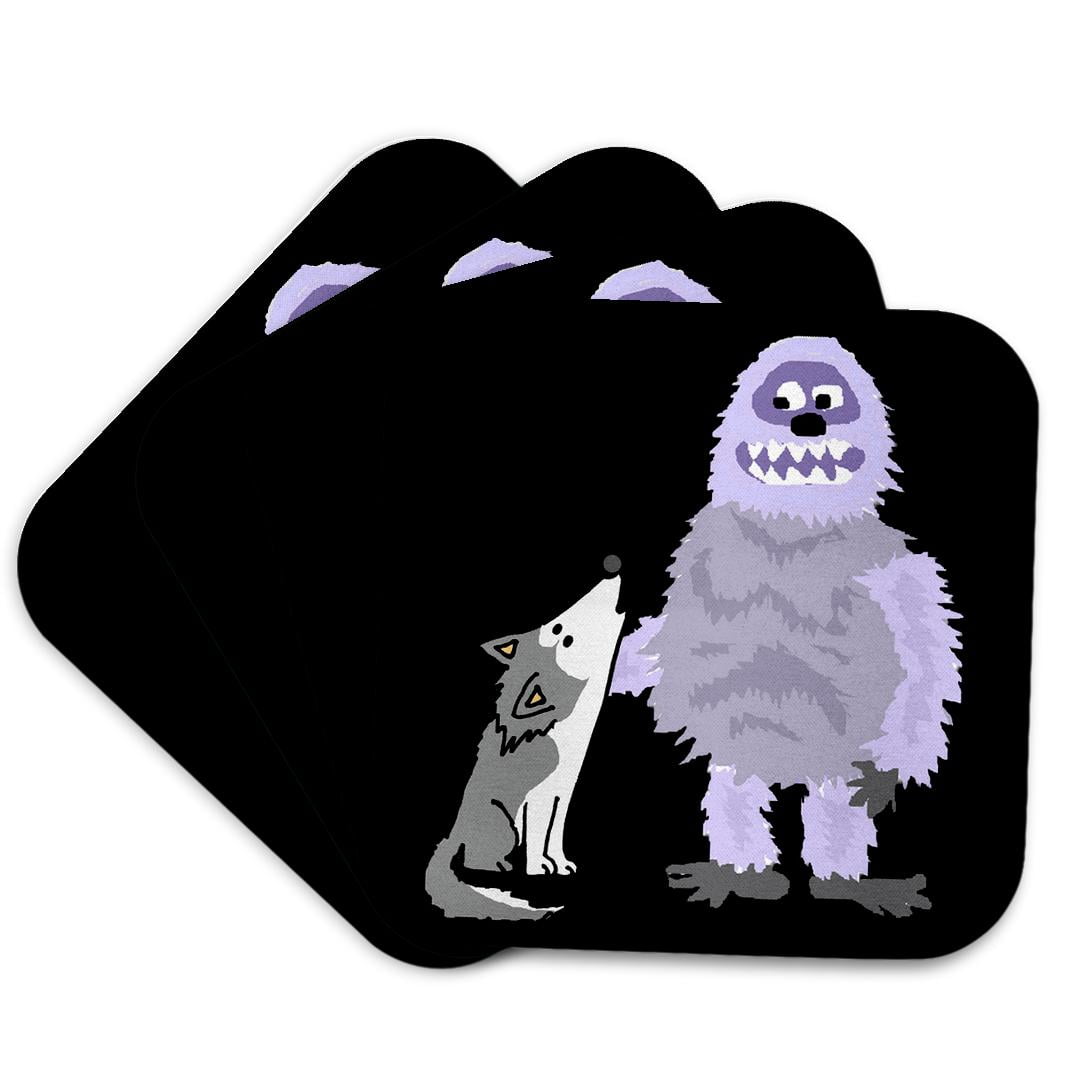 3drose, Funny Abominable Snowman with Siberian Husky Dog Cartoon, Set ...
