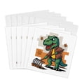3drose, Funny Abstract T-rex Dinosaur Raking Fall Leaves Autumn Leaves ...
