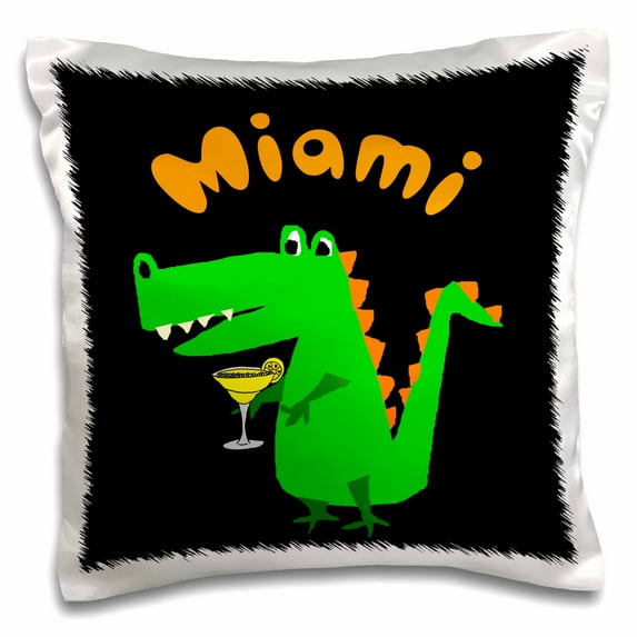 3drose, Funny Alligator Drinking Margarita Miami Florida Travel Cartoon ...