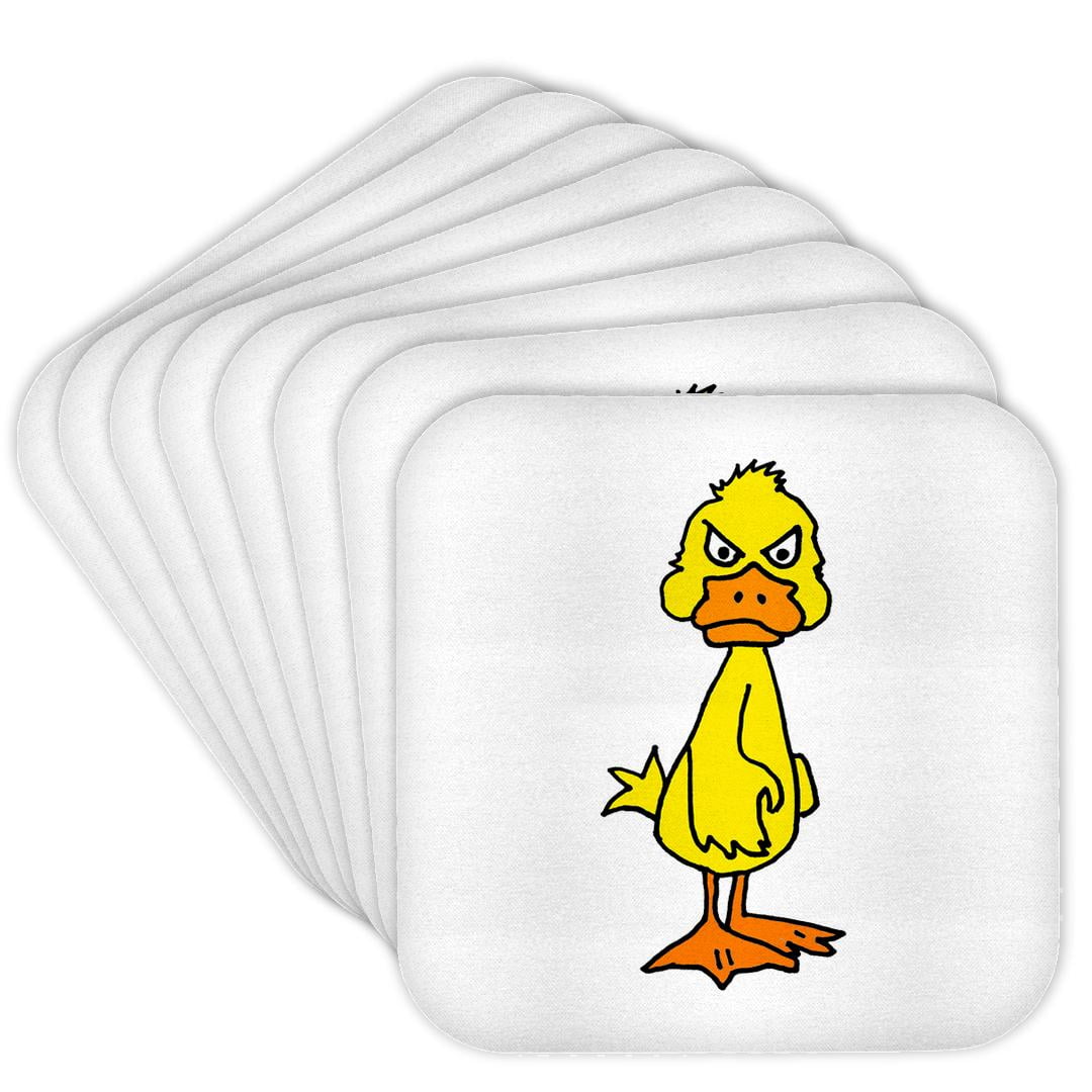 3drose, Funny Angry Yellow Duck Bird Cartoon, Set of 8 Coasters - Cork ...
