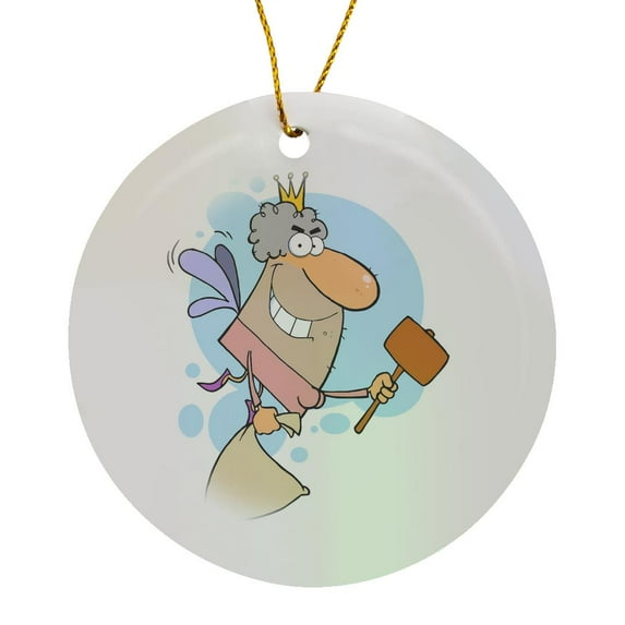 3drose, Funny Cartoon Tooth Fairy with Mallot, Circle Porcelain ...