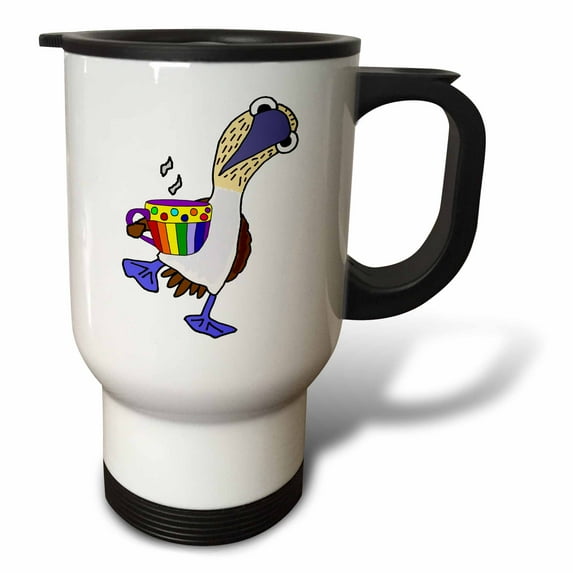 3drose, Funny Cool Blue-footed Booby Bird Drinking Coffee Cartoon, 14oz ...