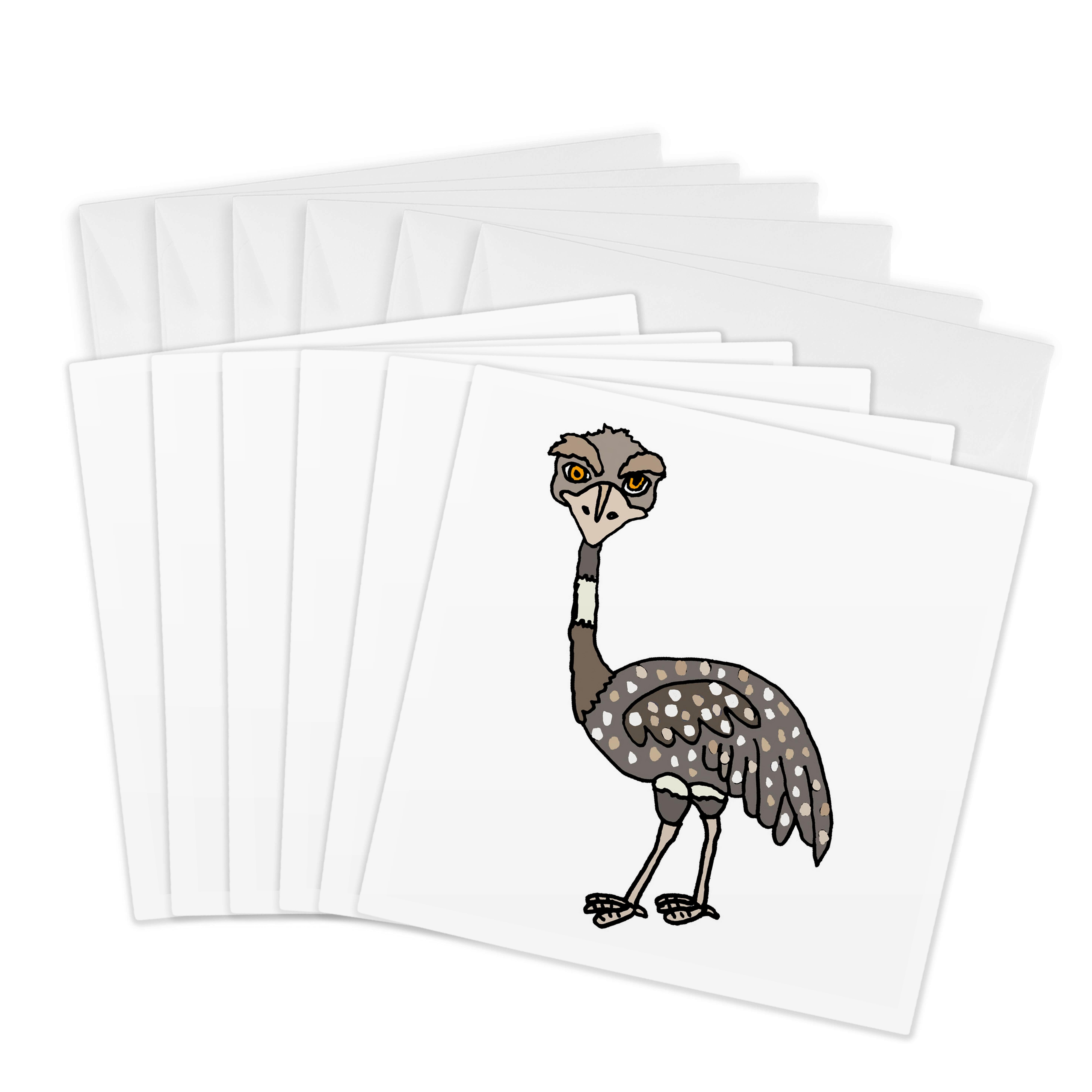 3drose, Funny Cool Camera Hog Emu Bird Cartoon, 6 Greeting Cards with ...