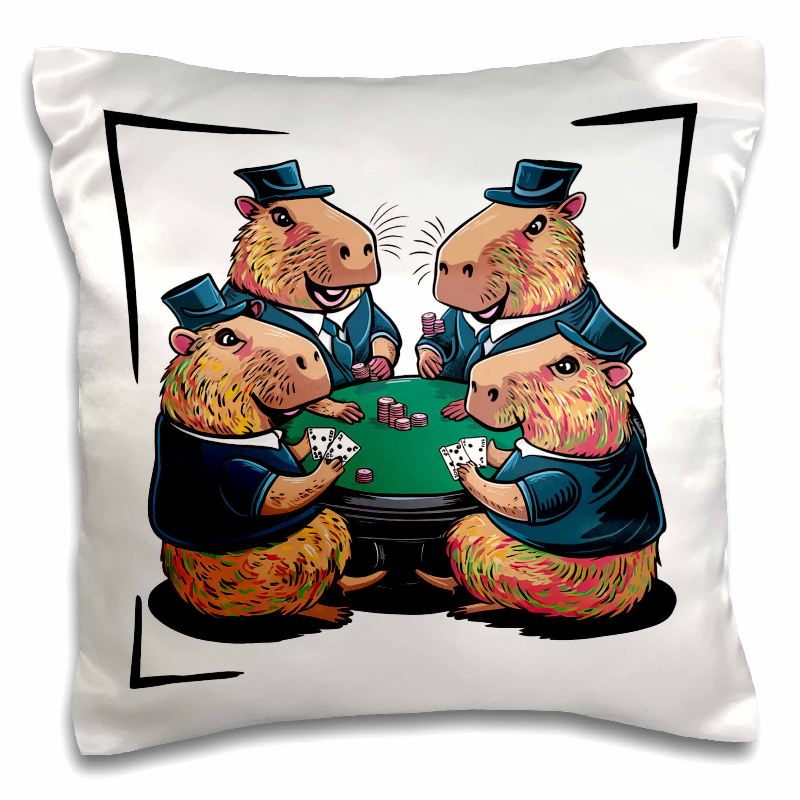 3drose, Funny Cool Capybaras Playing Poker Card Game Gambling Abstract ...