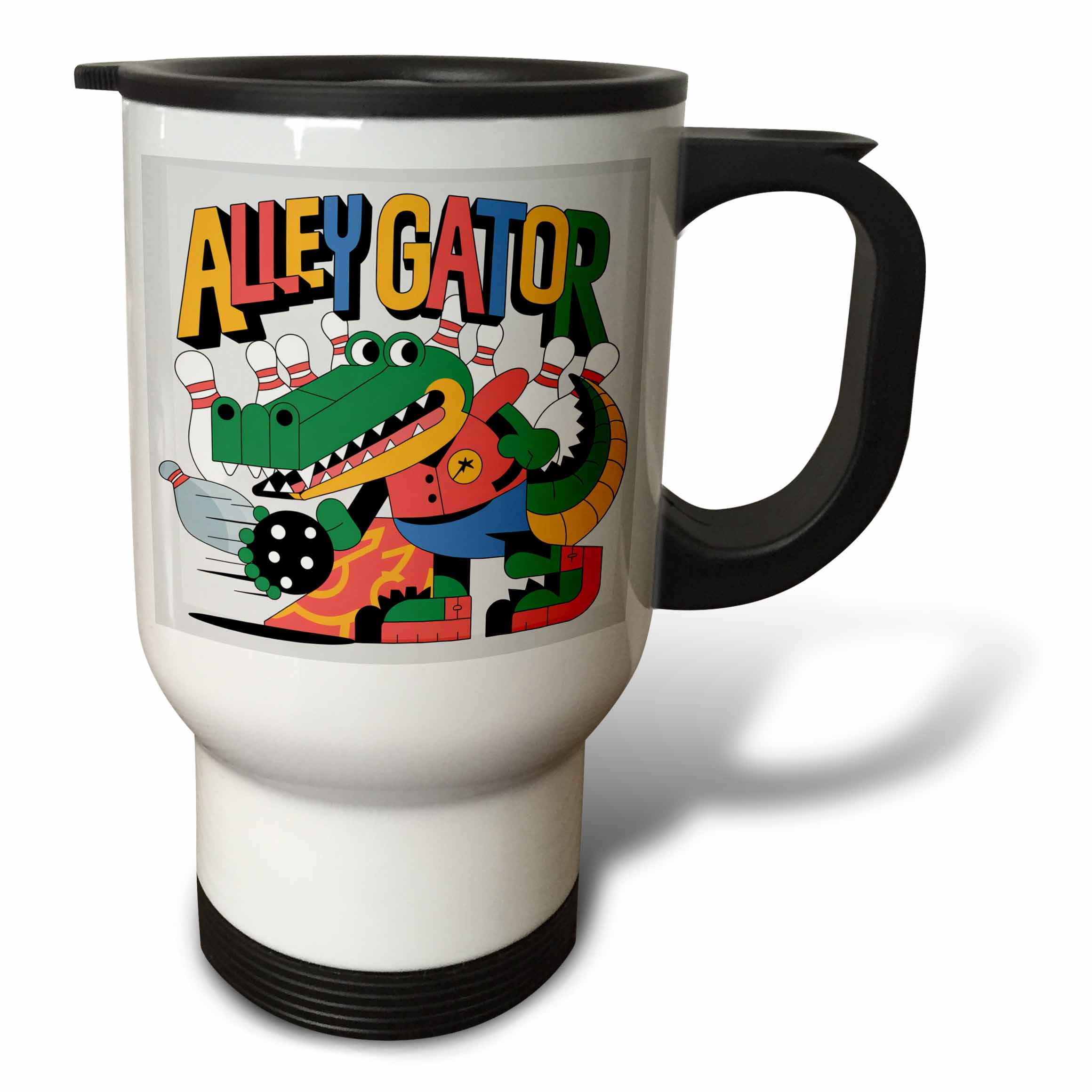3drose, Funny Cool Colorful Alligator Bowling Alley Gator Pun Sports ...
