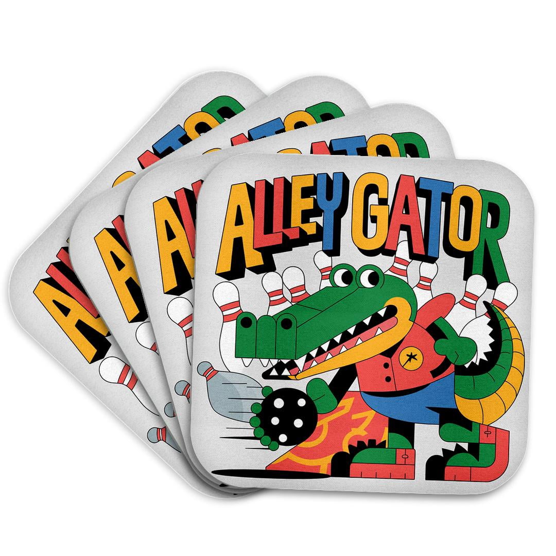 3drose, Funny Cool Colorful Alligator Bowling Alley Gator Pun Sports ...