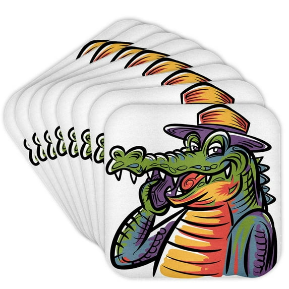 3drose, Funny Cool Colorful Alligator Talking on Cell Phone Mobile ...