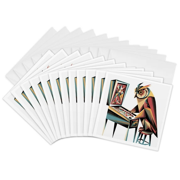 3drose, Funny Cool Colorful Owl Playing Pinball Machine Game Abstract ...