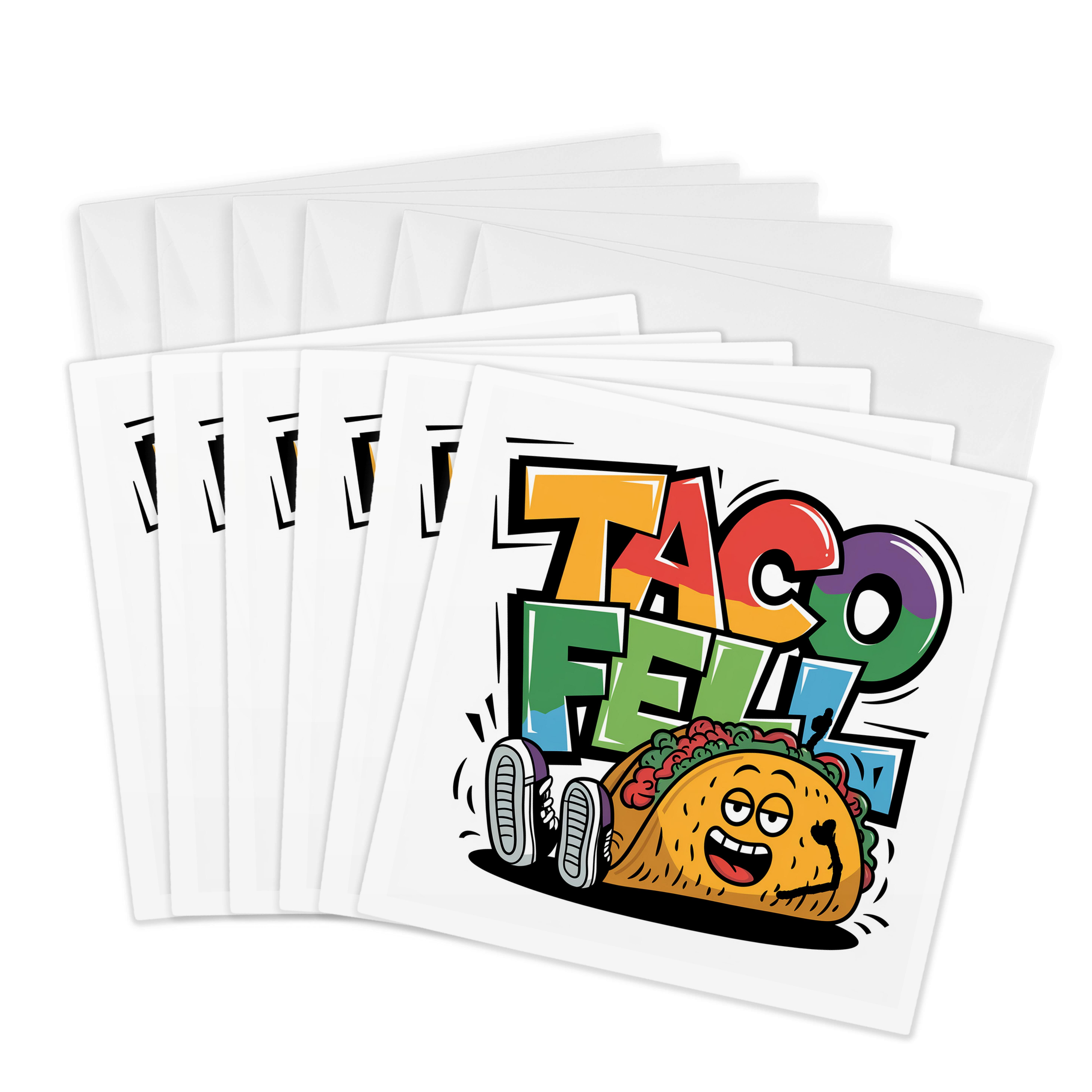 3drose, Funny Cool Colorful Taco Fell Taco Man Fell over Pun Graffiti ...