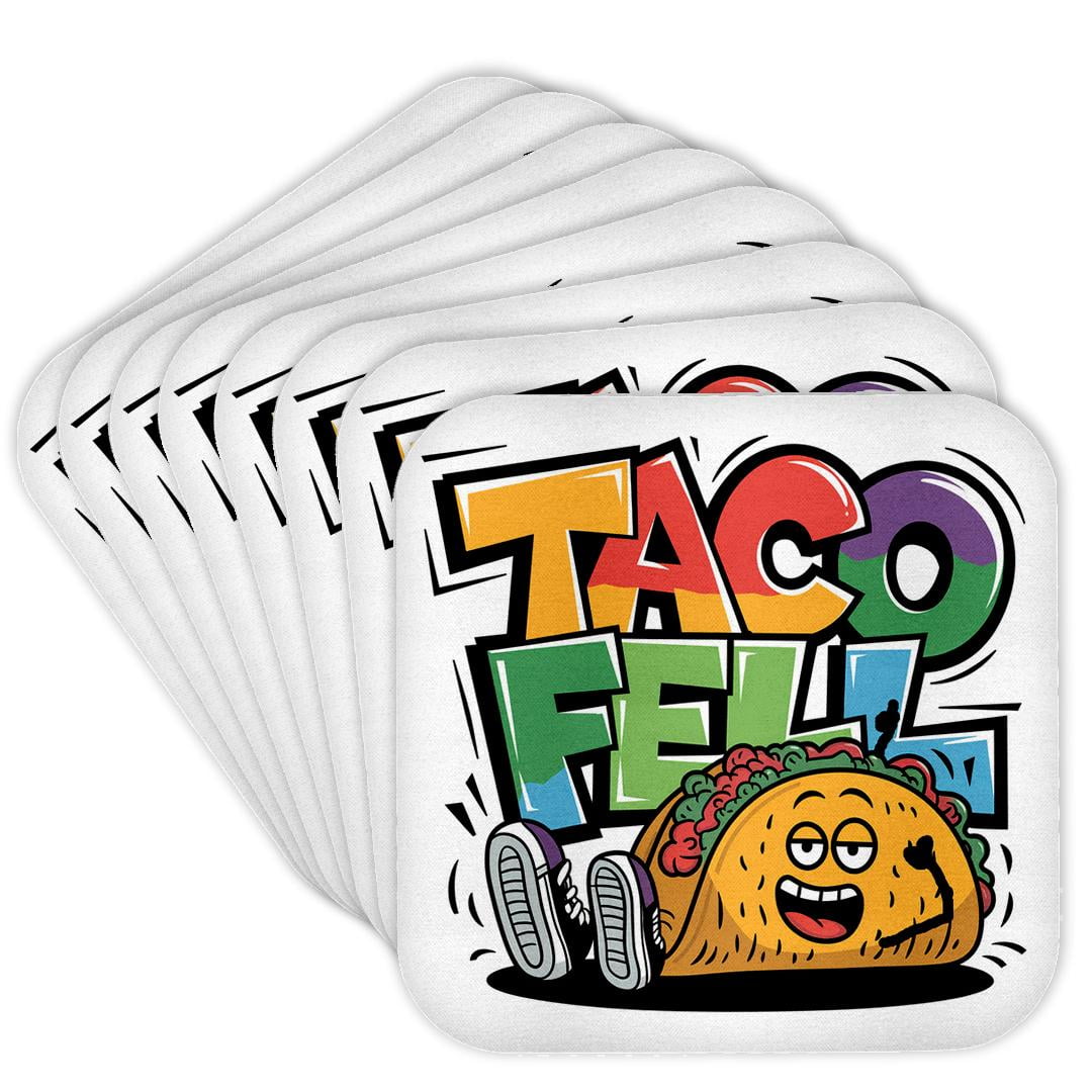 3drose, Funny Cool Colorful Taco Fell Taco Man Fell over Pun Graffiti ...