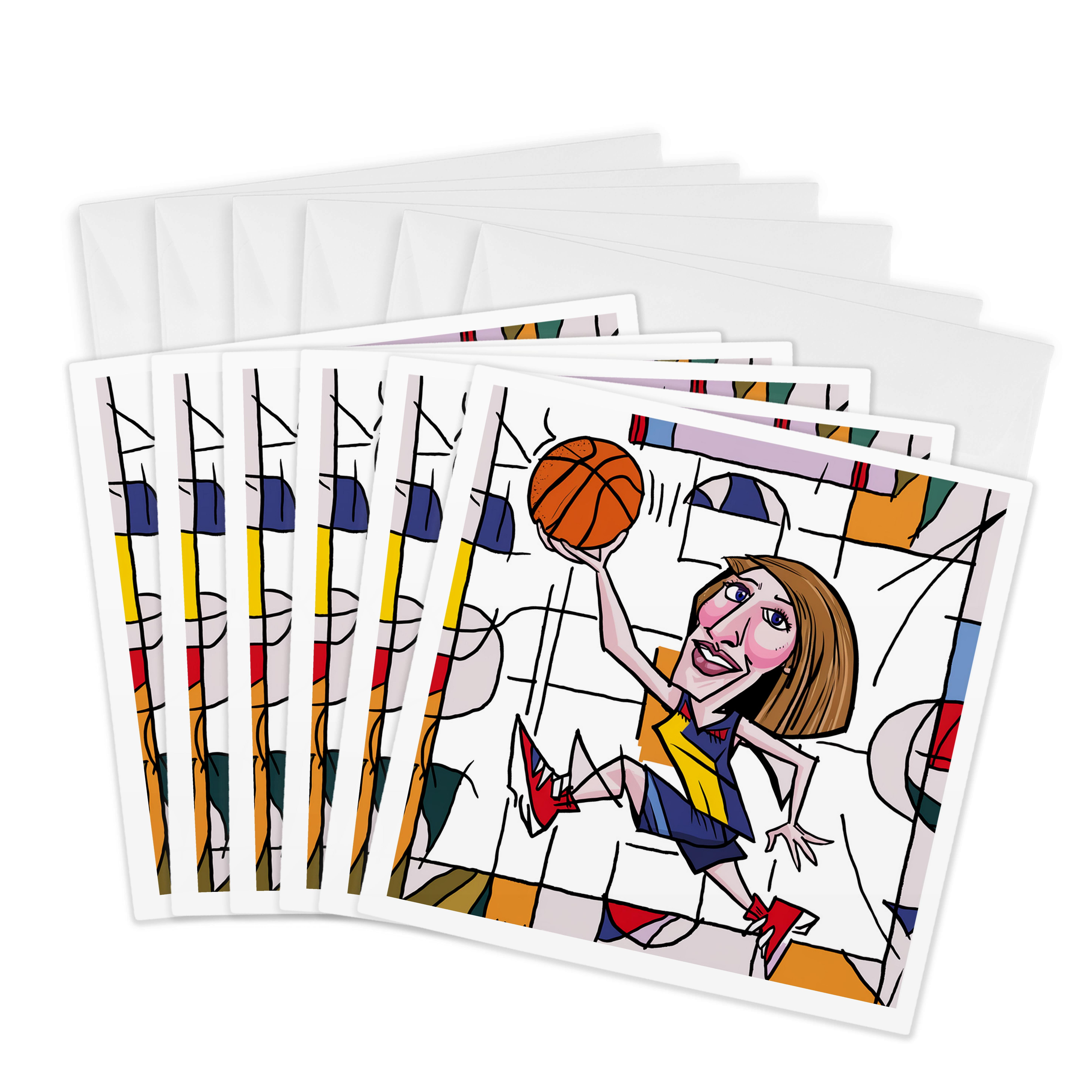 3drose, Funny Cool Cute Girl Basketball Player Shooting Layup Abstract ...