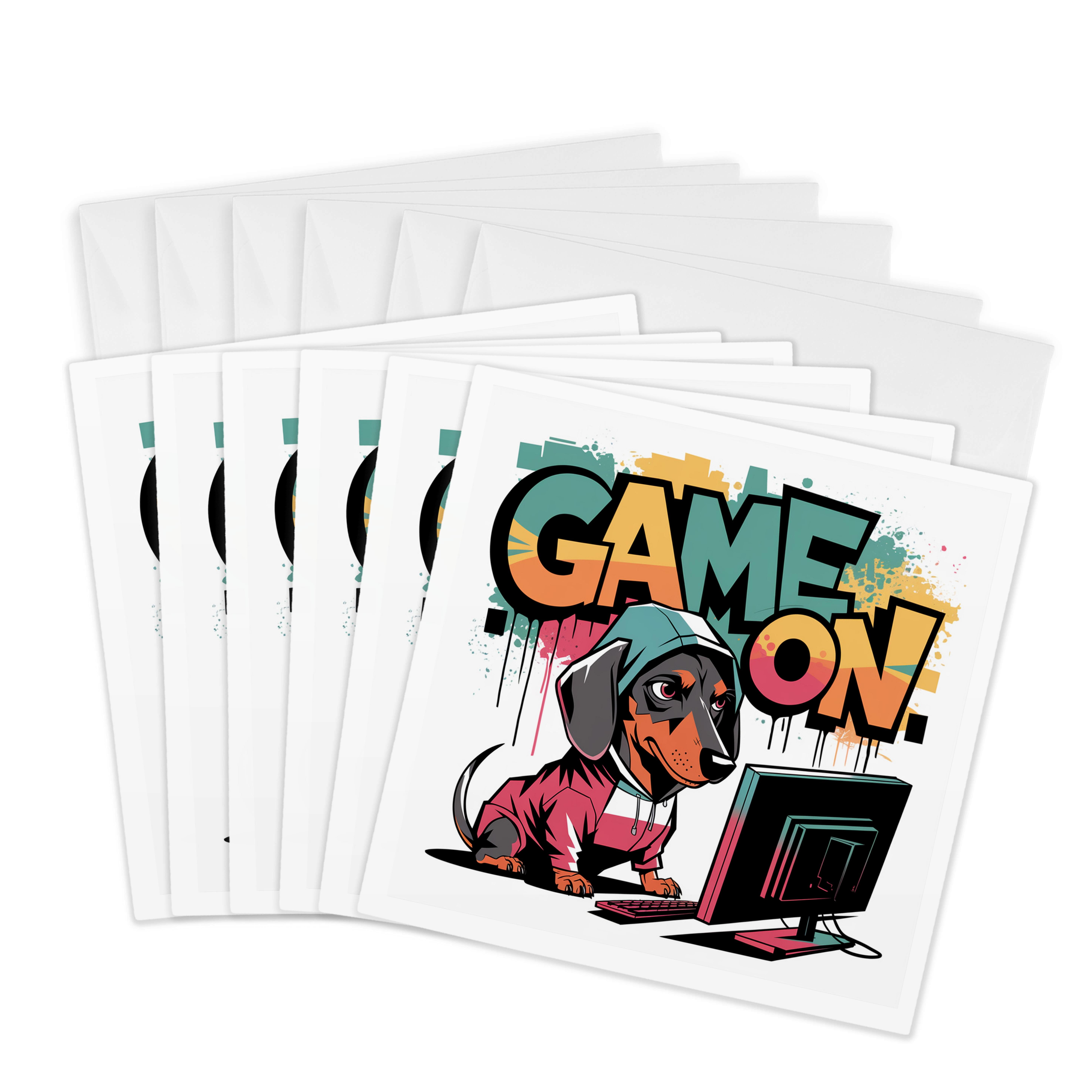 3drose, Funny Cool Dachshund Dog Gamer Playing Video Games Game on ...