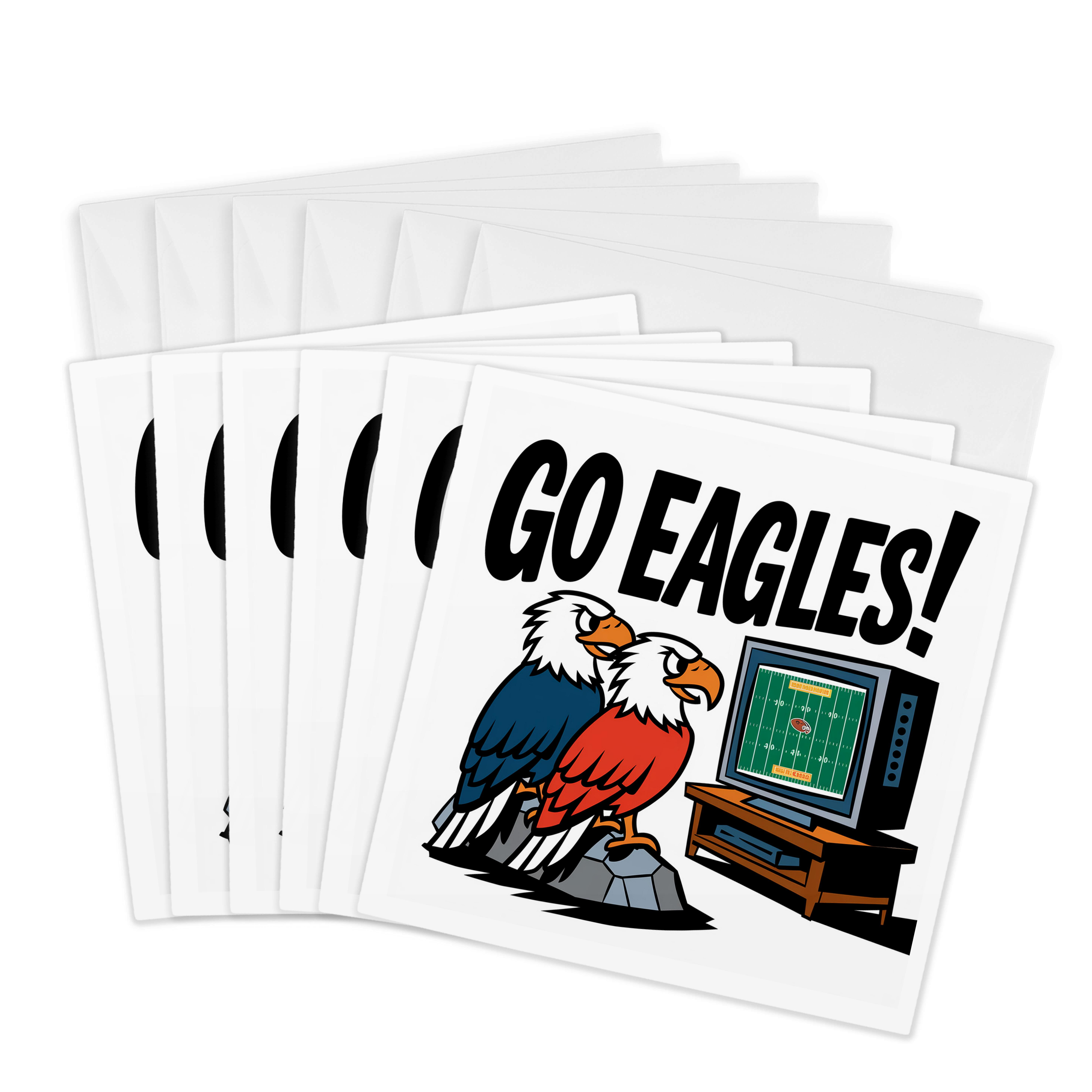 3drose, Funny Cool Eagles Watching Football Game on Tv Sports Satire, 6 ...