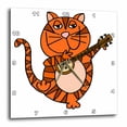 3drose, Funny Cool Orange Tabby Cat Playing Banjo Cartoon, 10x10 Wall ...