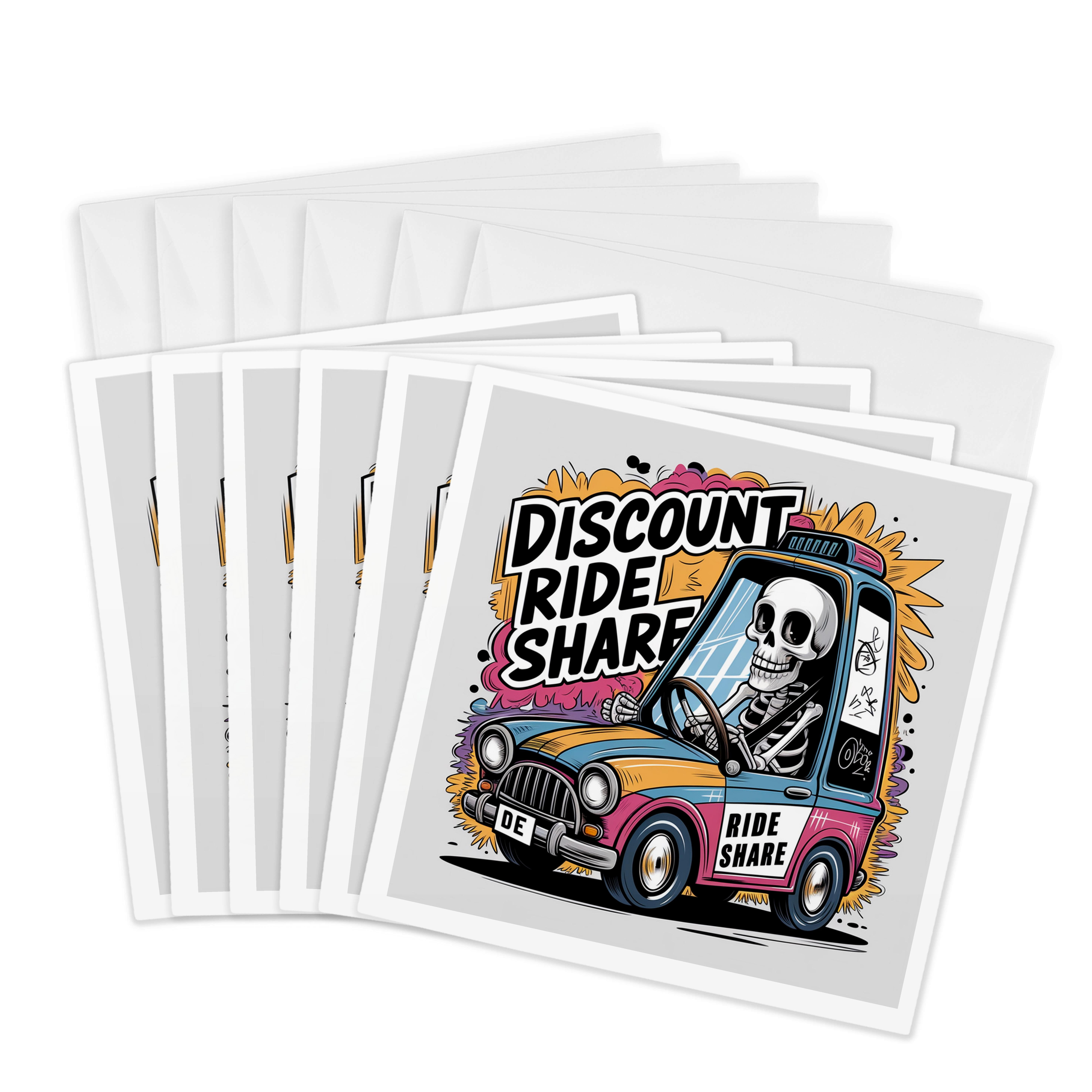 3drose, Funny Cool Skeleton Driving Discount Ride Share Care Graffiti ...