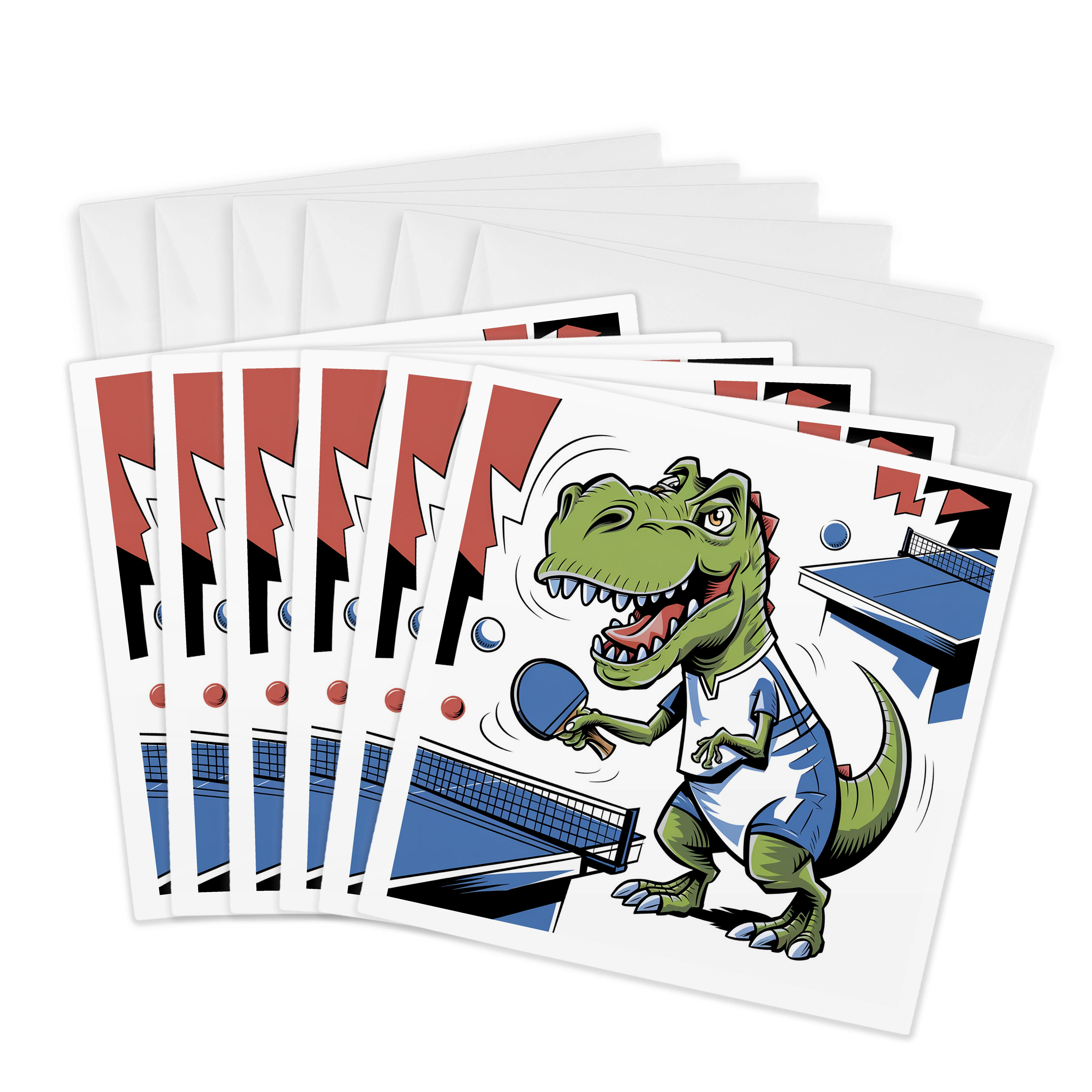 3drose, Funny Cool T-rex Dinosaur Playing Table Tennis or Ping Pong ...