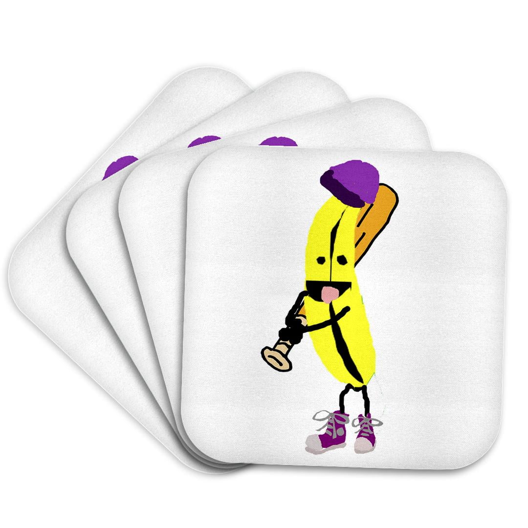 3drose, Funny Cute Banana Playing Baseball Sports Cartoon, Set of 4 ...
