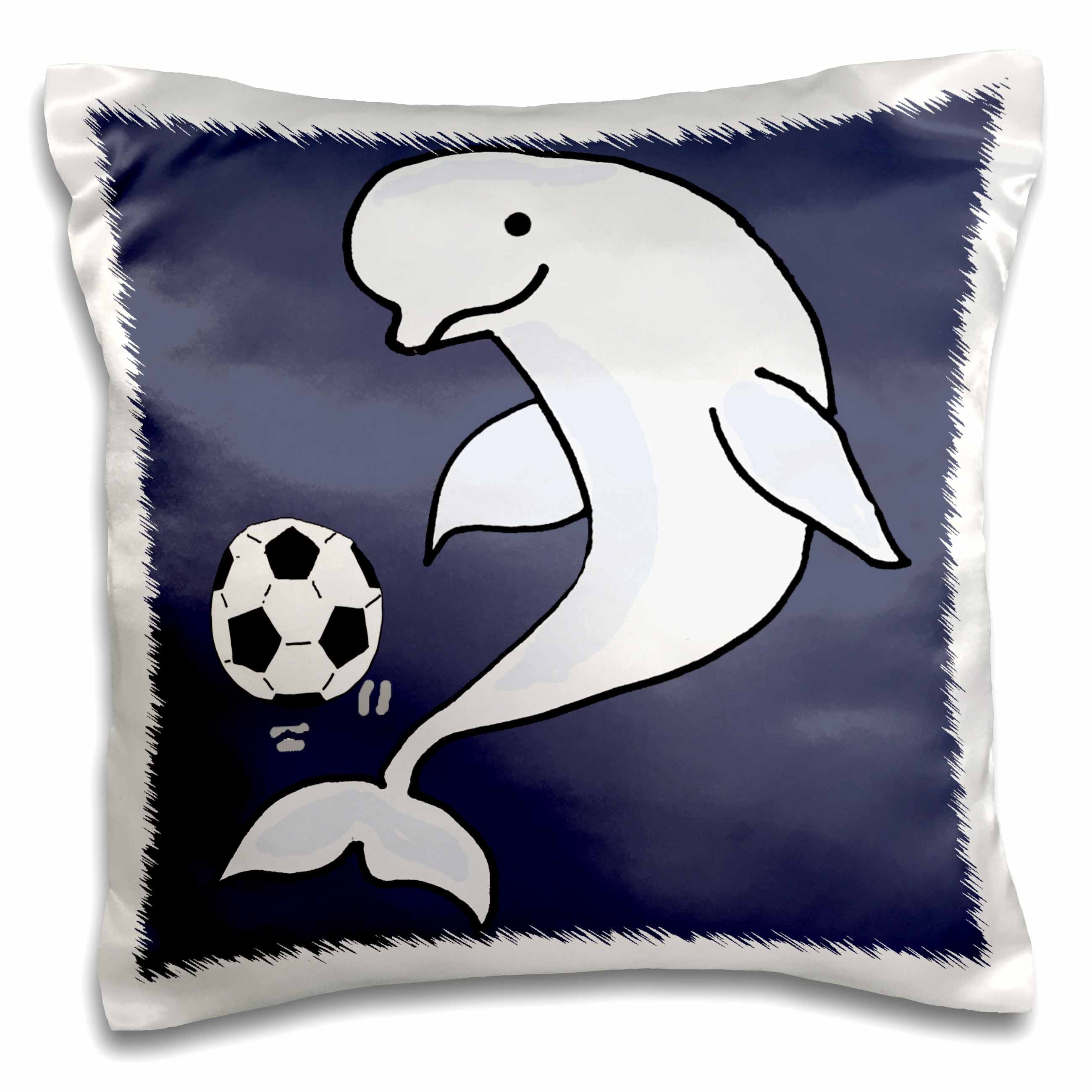 3drose, Funny Cute Beluga Whale Playing Soccer Sports Beach Cartoon ...