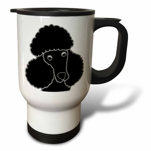 3drose, Funny Cute Black Miniature Toy Poodle Puppy Dog Face Cartoon ...