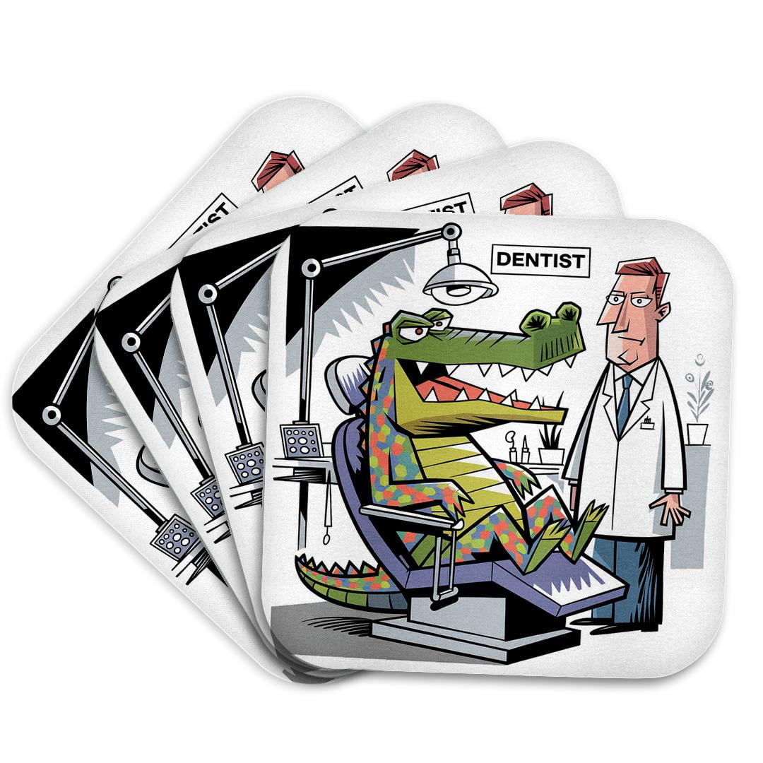 3drose, Funny Cute Cool Alligator Gator at the Dentist Dental Satire ...