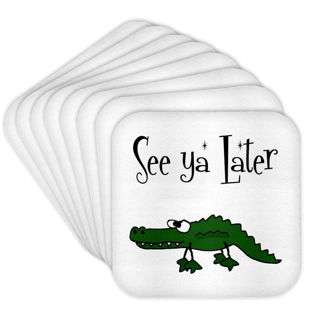 3drose, Funny Cute Cool See Ya Later Alligator Gator Cartoon, Set of 8 ...