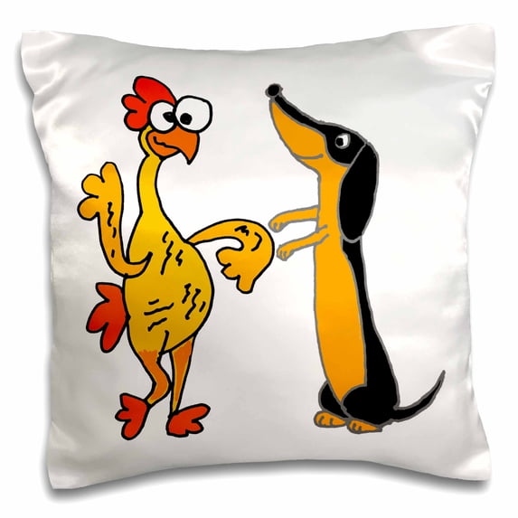 3drose, Funny Cute Dachshund Puppy Dog with Dancing Rubber Chicken Toy ...