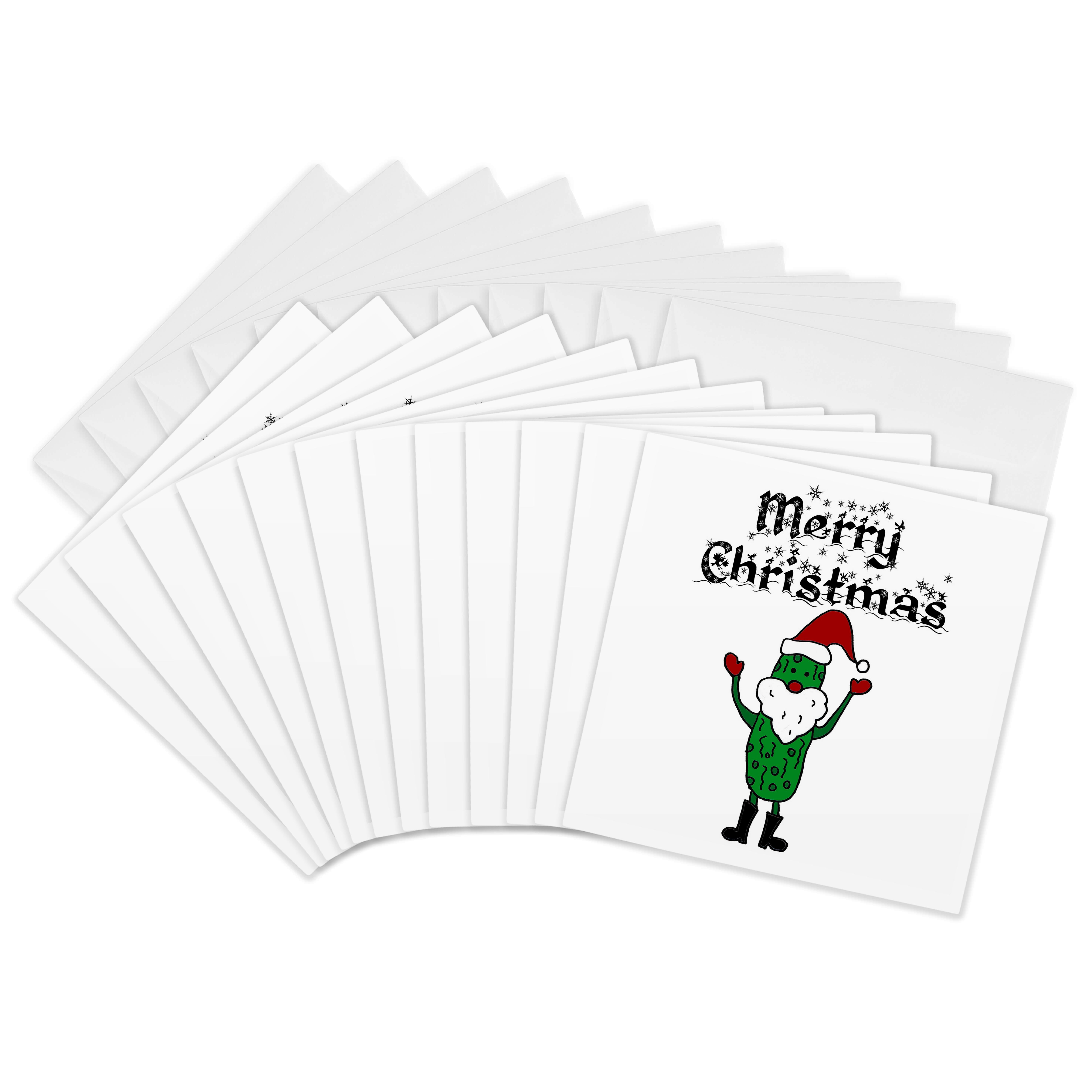 3drose, Funny Cute Dill Pickle Santa Claus Merry Christmas Cartoon, 12 ...