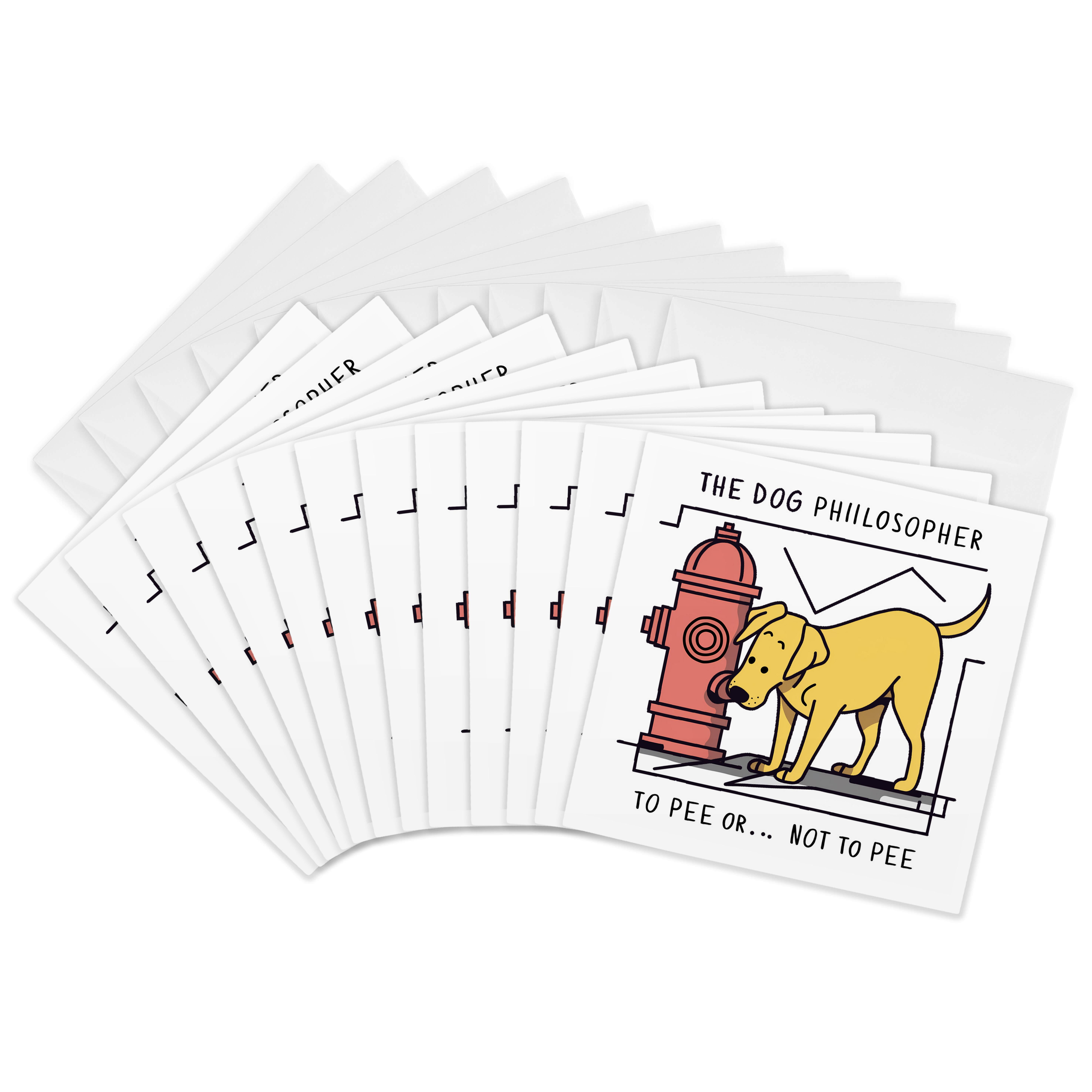 3drose, Funny Cute Dog Sniffing Fire Hydrant Dog Philosopher Satire, 12 ...