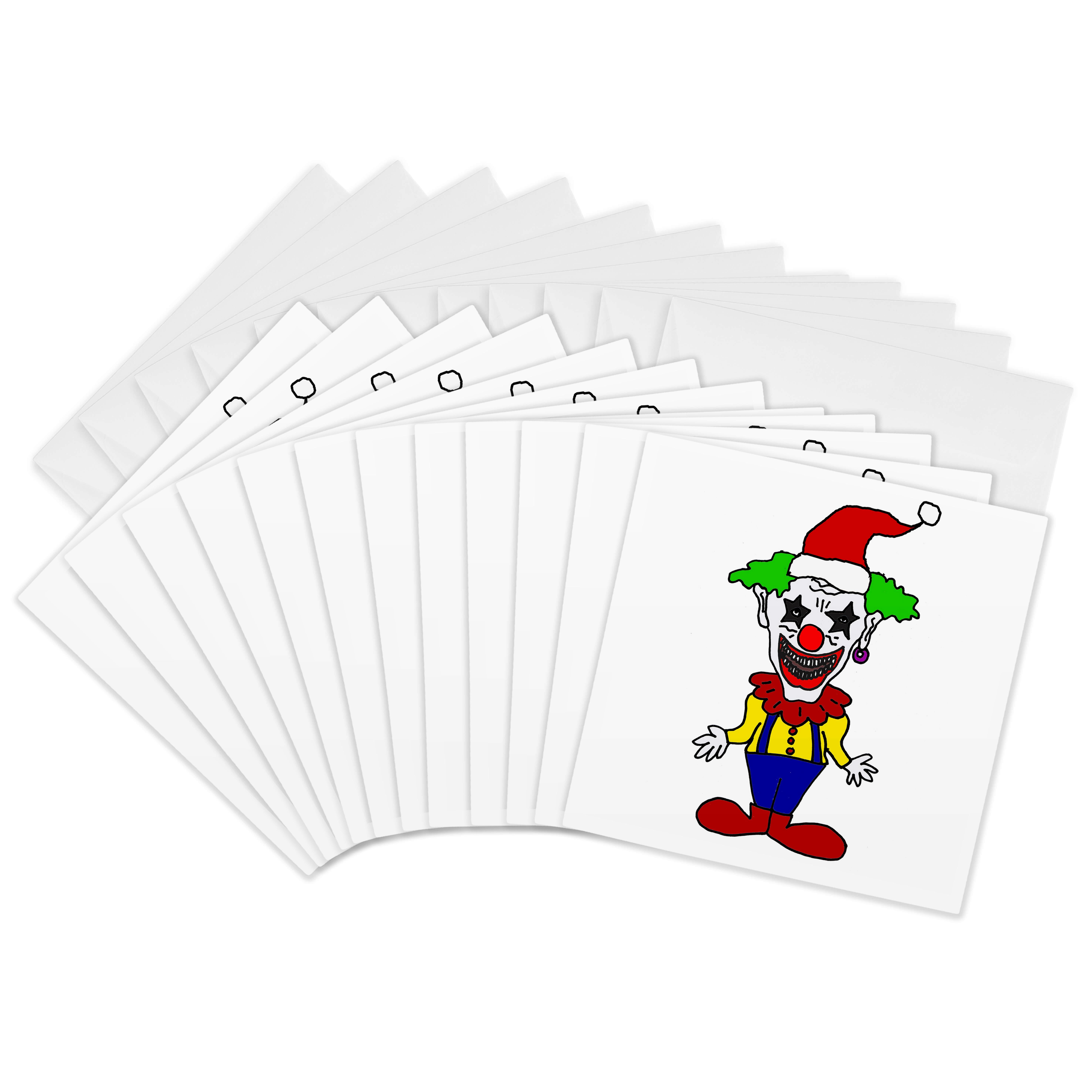 3drose, Funny Cute Evil Scary Clown in Santa Hat Christmas Cartoon, 12 ...