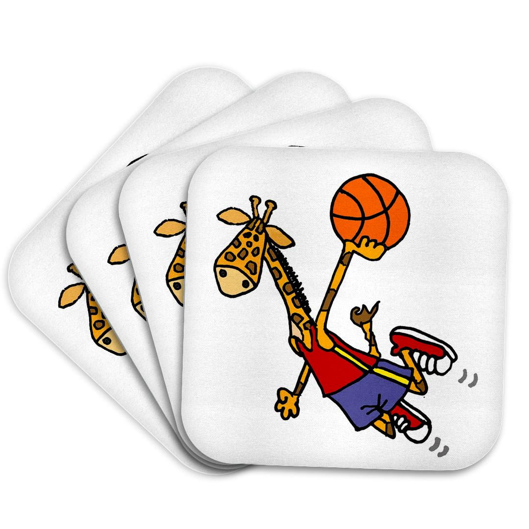 3drose, Funny Cute Giraffe Playing Basketball Slam Dunk Sports Cartoon ...